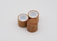 China 18 / 410 Plastic Screw Caps With Bamboo Covered For Essential Oil Bamboo Screw Cap for sale