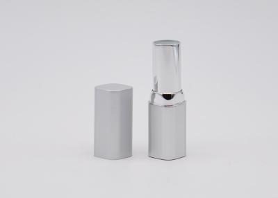 China Cosmetic Matte Silver Square Empty Lip Balm Containers for sale