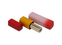China Petal Shape Pink Magnetic 3.5g Aluminum Lip Balm Tubes for sale