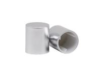 China Silver Matte Aluminum Perfume Bottle Caps With Raised Inner PE Part for sale
