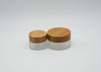 China Natural Bamboo Cream 30g Luxury Glass Cosmetic Jars for sale