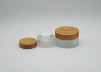 China Natural Bamboo Cream 30g Luxury Glass Cosmetic Jars for sale