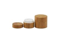 China 100g Round Bamboo Empty Cream Jar Leakproof Environmental Protection for sale