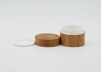 China 100g Round Bamboo Empty Cream Jar Leakproof Environmental Protection for sale