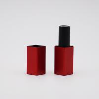 China Square Aluminum Red Empty Lipstick Tubes Container 3.5g With Magnet Case for sale