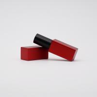 China Square Aluminum Red Empty Lipstick Tubes Container 3.5g With Magnet Case for sale