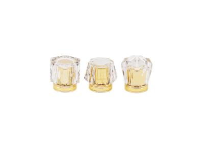 China Non Spill Gold Aluminum Perfume Bottle Lid Textured Design With Concave Collar for sale