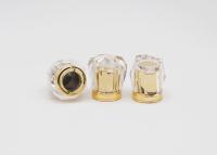 China Non Spill Gold Aluminum Perfume Bottle Lid Textured Design With Concave Collar for sale