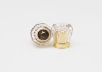 China Non Spill Gold Aluminum Perfume Bottle Lid Textured Design With Concave Collar for sale