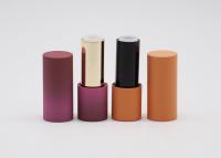 China Orange Rubber Soft Touch Empty Lip Balm Tubes BulkRound Frosted for sale