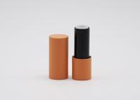 China Orange Rubber Soft Touch Empty Lip Balm Tubes BulkRound Frosted for sale