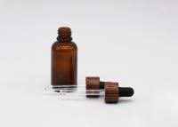 China 15Ml Pretty Bamboo Dropper Essential Oil Bottle , Empty Glass Oil Bottles for sale