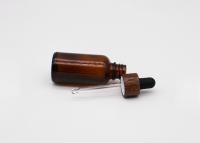 China 15Ml Pretty Bamboo Dropper Essential Oil Bottle , Empty Glass Oil Bottles for sale