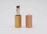 China Gold Square Vintage Metal Aluminum Lip Balm Tube  Bulk for sale