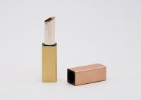 China Gold Square Vintage Metal Aluminum Lip Balm Tube  Bulk for sale