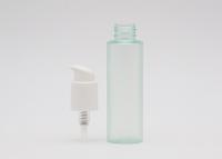 China 100ml Glass Cosmetic Pump Bottle Flat Shoulder Clear Green Color for sale
