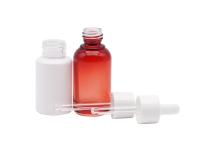 China Clear Red Glass Essential Oil Bottle 30ml 50ml 100ml Frosted Clear Cosmetic Dropper Bottle for sale