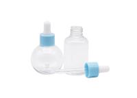 China Plastic Ball Shaped 50ml Plastic Dropper Bottle 60ml Plastic Cylinder Essential Oil Bottle for sale