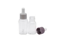 China 20ml 30ml 50ml Cylinder Plastic Cosmetic Dropper Bottle Grey Personal Care for sale
