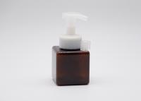 China Empty 250ml Square Plastic Lotion Bottle Transparent Amber Lotion Bottle for sale