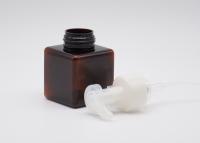China Empty 250ml Square Plastic Lotion Bottle Transparent Amber Lotion Bottle for sale