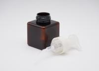 China Empty 250ml Square Plastic Lotion Bottle Transparent Amber Lotion Bottle for sale