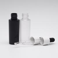 China Black And White Cosmetic Plastic Dropper Bottle 30ml Empty Essential Oil Bottle for sale