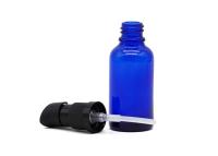 China Glass Dropper Bottles Essential Oil Bottles Transparent Blue Color for sale