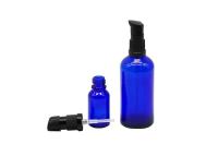 China Glass Dropper Bottles Essential Oil Bottles Transparent Blue Color for sale