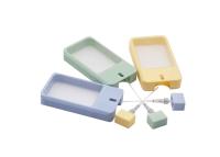 China 38ml Yellow Transparent Plastic Perfume Atomizer Bottle Credit Card Shape for sale