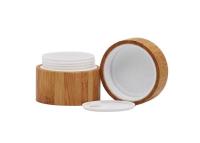 China Cosmetic Packaging Bamboo Cream Jars Refillable Leak Proof for sale