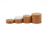 China Cosmetic Packaging Bamboo Cream Jars Refillable Leak Proof for sale