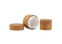 China Cosmetic Packaging Bamboo Cream Jars Refillable Leak Proof for sale