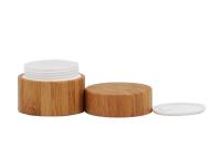 China Cosmetic Packaging Bamboo Cream Jars Refillable Leak Proof for sale
