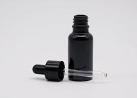China Black Cylinder Glass Dropper Bottles Vial 30Ml With Dropper Customers Logo for sale