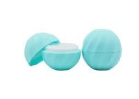 China Ball Shaped 7g Lip Balm Tube Light Blue Color Plastic Egg Shaped Lip Balm Tube for sale