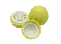 China Lemon Color Lip Balm Container Ball Shaped Plastic Lip Balm Tube With Screw Cap for sale