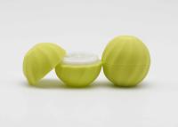 China Lemon Color Lip Balm Container Ball Shaped Plastic Lip Balm Tube With Screw Cap for sale