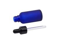 China 50ml 100ml Glass Dropper Bottles Frosted Blue Glass Dropper Bottles for sale