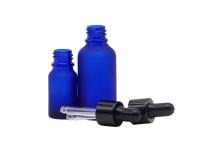 China 50ml 100ml Glass Dropper Bottles Frosted Blue Glass Dropper Bottles for sale