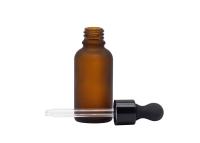 China Frosted Amber Cosmetic Glass Bottle With Various Dropper 30ml 50ml for sale