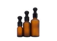 China Frosted Amber Cosmetic Glass Bottle With Various Dropper 30ml 50ml for sale