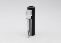 China Twist Refillable 10ml Cosmetic Perfume Tester Bottle Cylinder Aluminum Black for sale