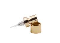 China Glass Bottle Pump Sprayer 15/410 Mist Sprayer Gold Crimp Spray Pump With Collar for sale