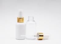 China Travel Pocket Plastic Spray Bottle 30ml Cylinder With Gold Aluminum Collar for sale