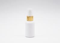 China Travel Pocket Plastic Spray Bottle 30ml Cylinder With Gold Aluminum Collar for sale