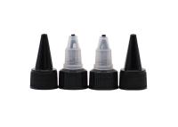 China 24mm Plastic Screw Caps Twist Top Long Nozzle For Bottles Smooth Closure for sale