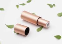 China Cylinder Rose Gold 3.5g Lipstick Tube Aluminum Magnetic Cosmetic Container for sale