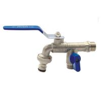China Brass Bibcock Valve with Lever Handle PTFE Seat Material and 15 L/min Flow Rate for Plumbing for sale