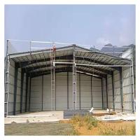China High Strength Steel Truss Garage Hangar Building 50mm PU Sandwich Panel for sale